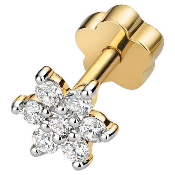 DIAMOND CARTILAGE FLOWER STUD IN 9CT Gold For Sale at 1stDibs