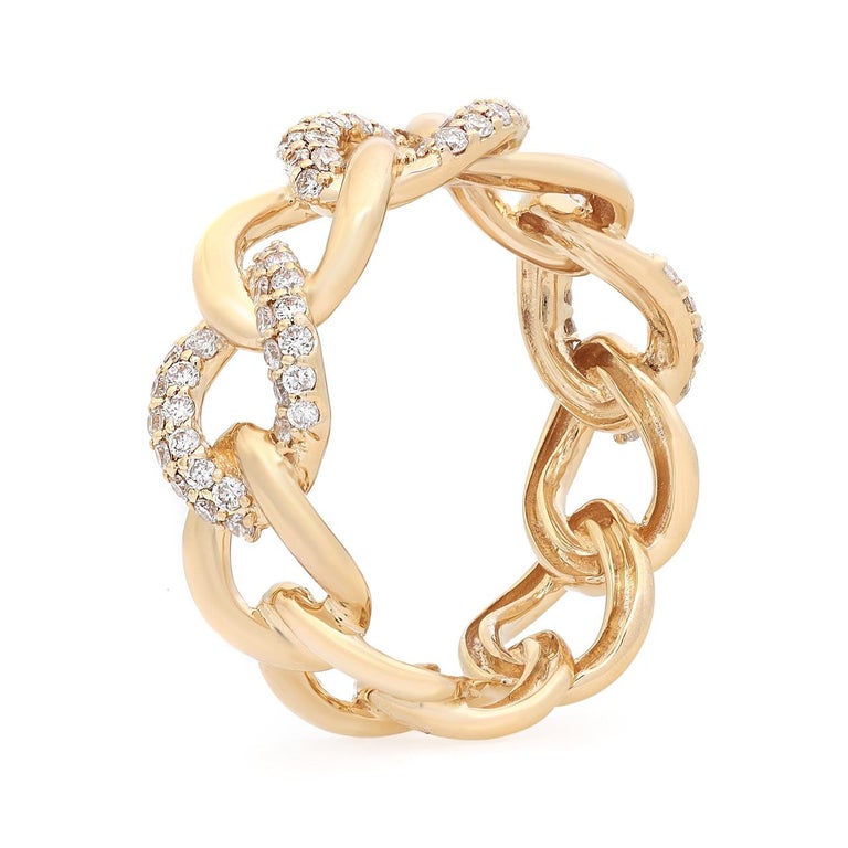 Diamond Chain Link Ring For Sale at 1stDibs