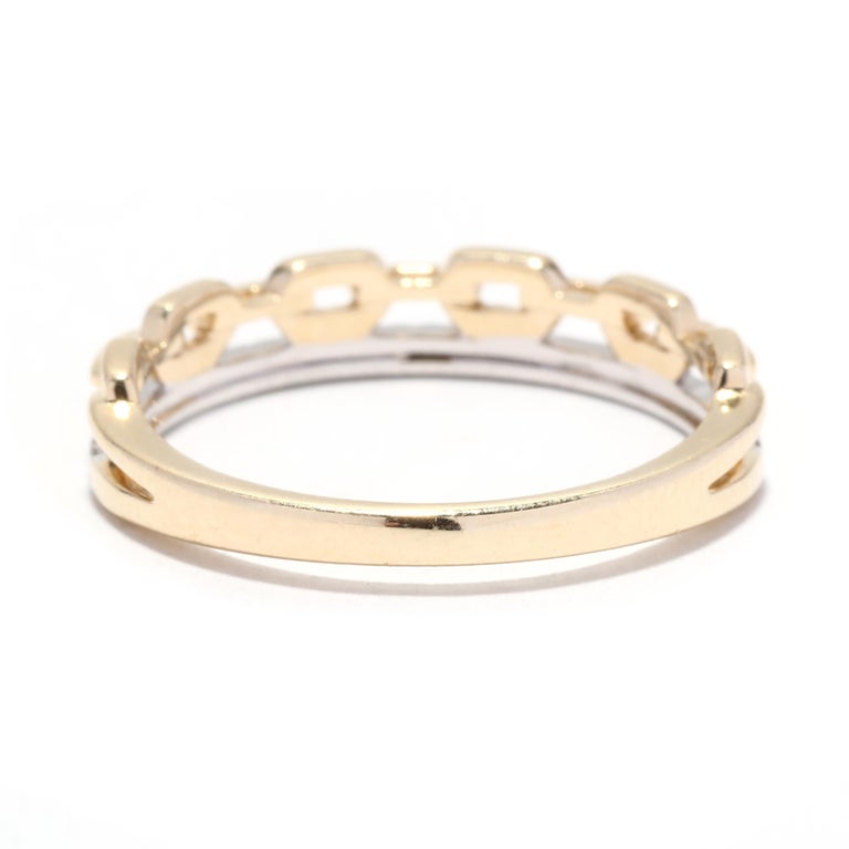 Diamond Chain Link Stackable Band Ring, 14KT Yellow Gold, Ring For Sale ...