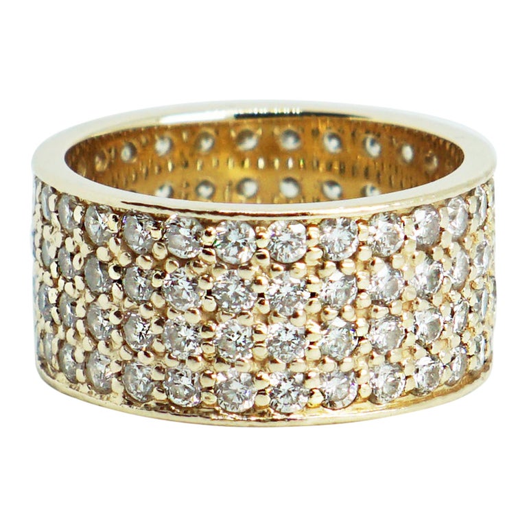 Diamond Cigar Ring, Yellow Gold For Sale at 1stDibs