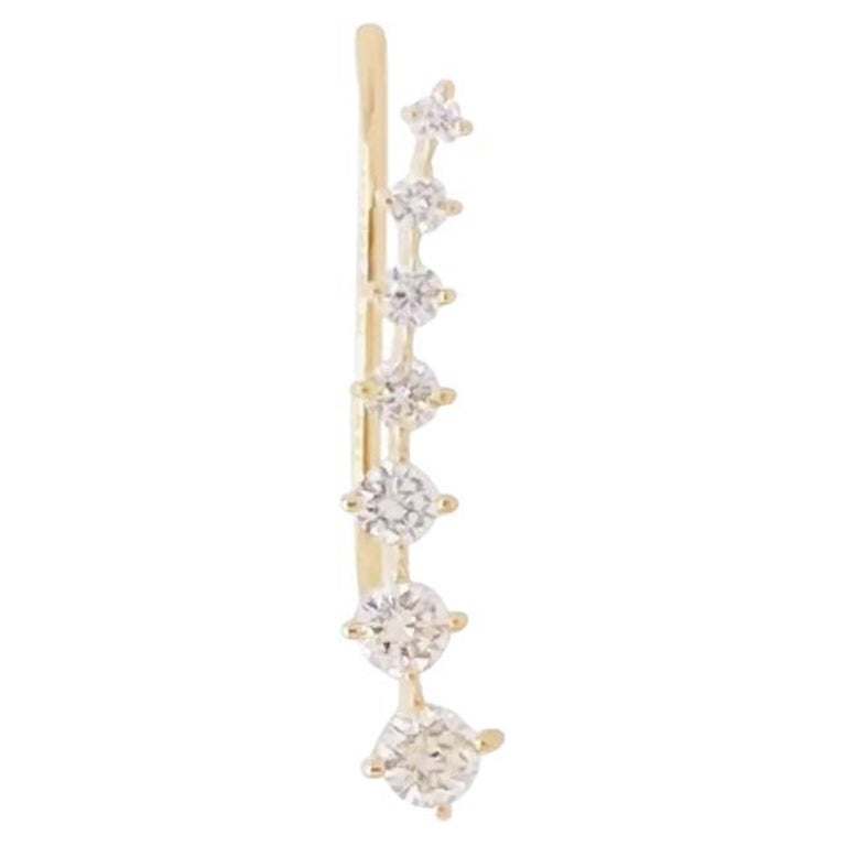Diamond Climber Earring, 14 Karat .25 Carat Diamond Earring Ascending the Ear For Sale at 1stDibs