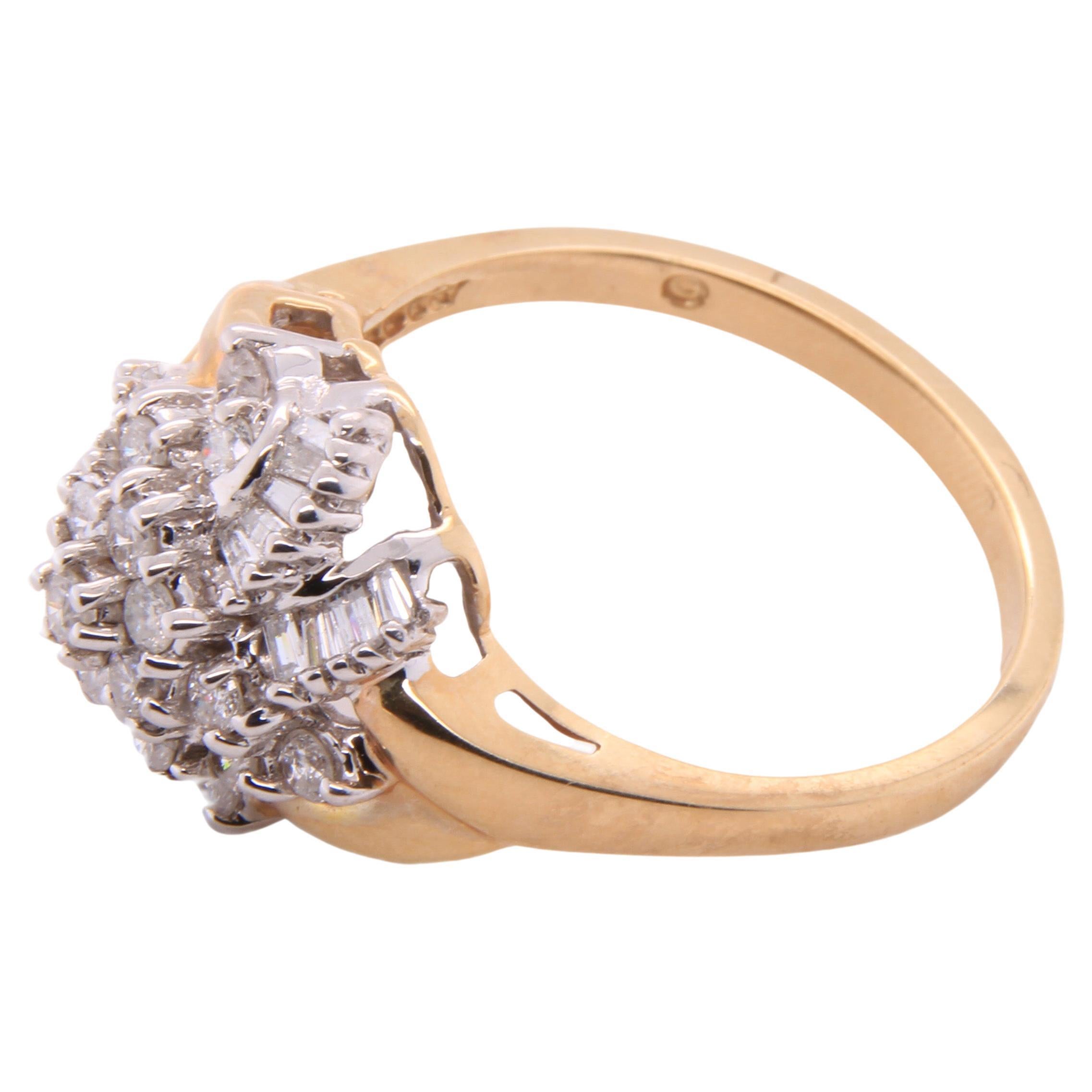 Spectacular 14 Karat Gold Large Sapphire Diamond Cluster Cocktail Ring ...