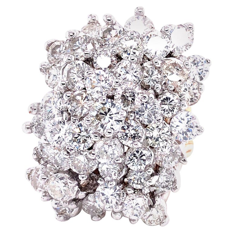 Diamond Cluster and Gold Cocktail Ring at 1stDibs