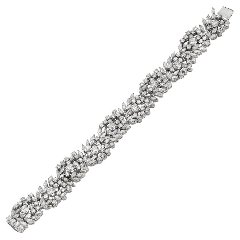 Diamond Cluster Bracelet For Sale at 1stDibs