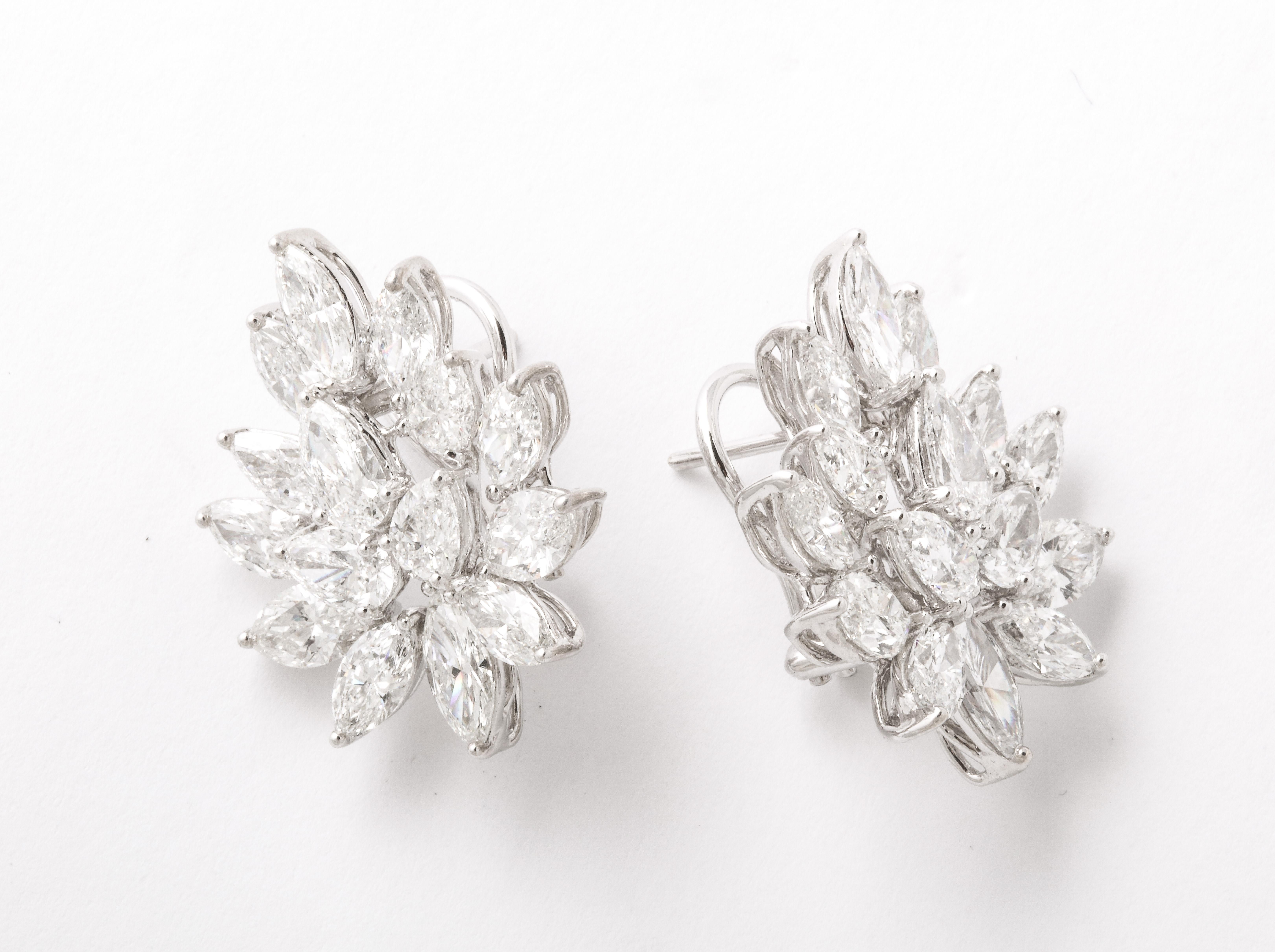 Diamond Cluster Earring For Sale at 1stDibs