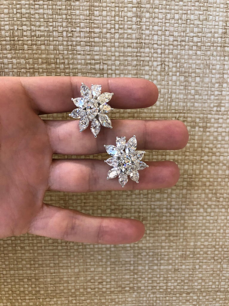 Diamond Cluster Earrings For Sale at 1stDibs | cluster earrings diamond ...