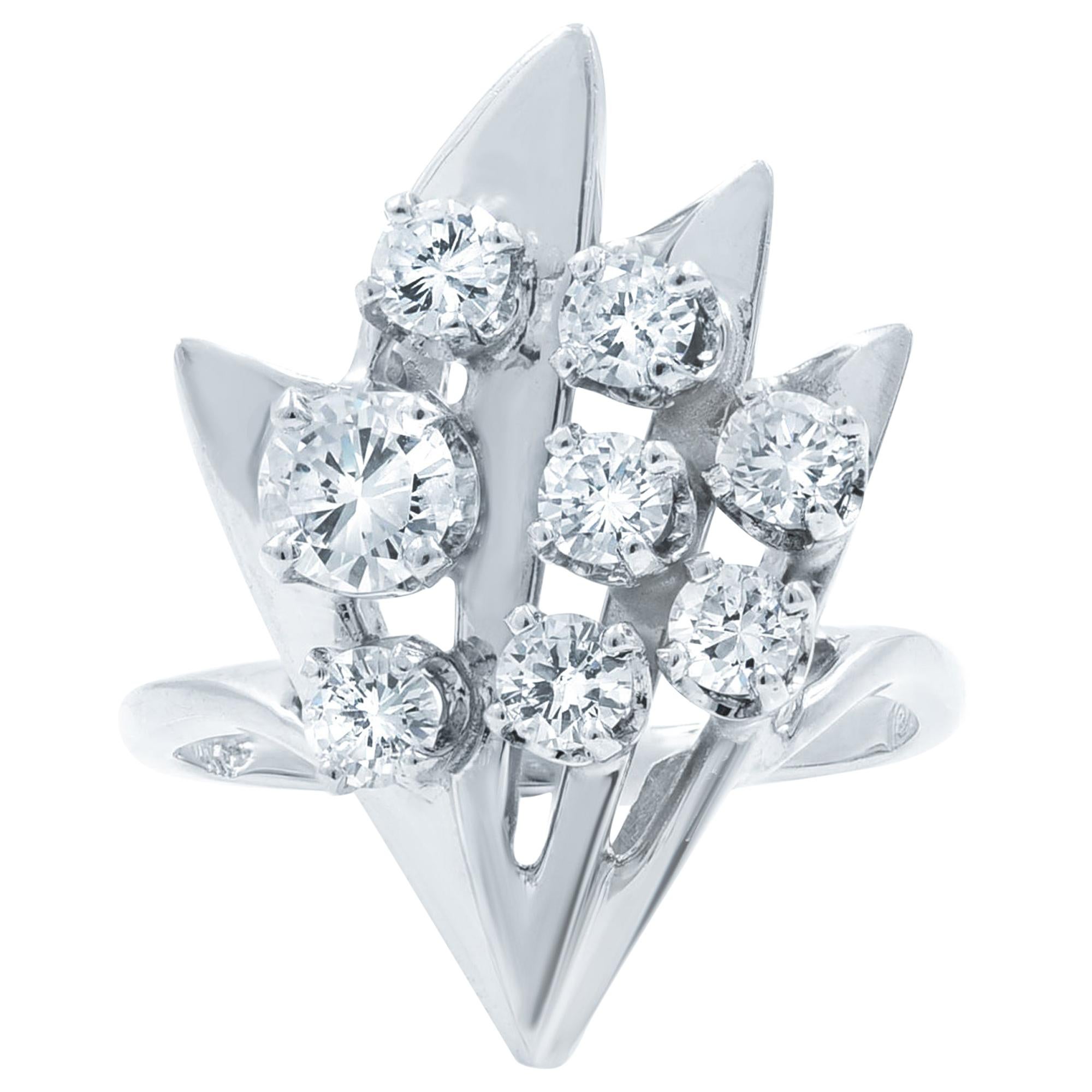 1.50 Carat Diamond and 9 Carat Gold Cluster Ring For Sale at 1stDibs