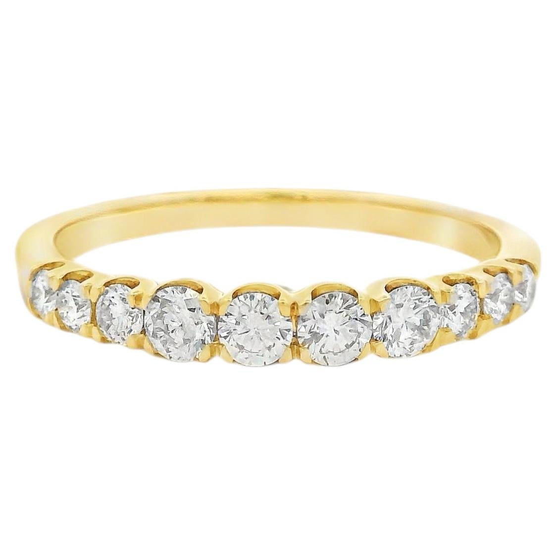 Customizable Natural 0.6 Carat SI/H Diamond Cluster Wide Band Ring 18 ...
