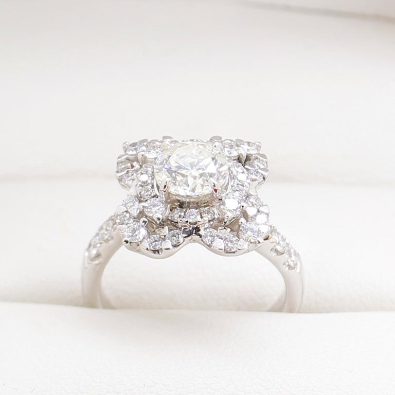 Diamond Cocktail Ring, Estate Age with 45 Brilliant Cut Diamonds For ...