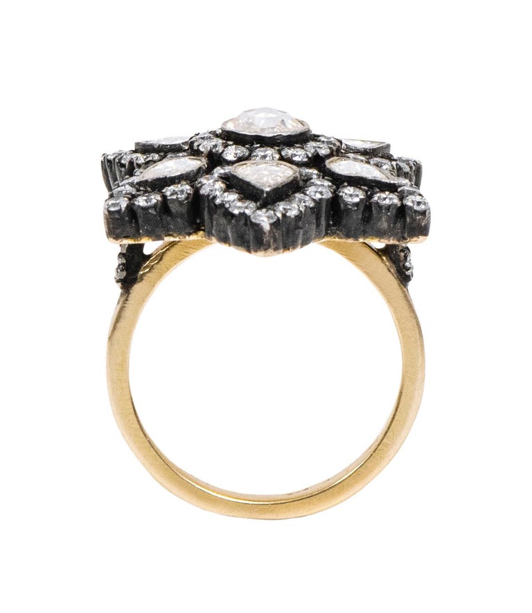 Diamond Cocktail Ring in Art-Deco Style For Sale at 1stDibs