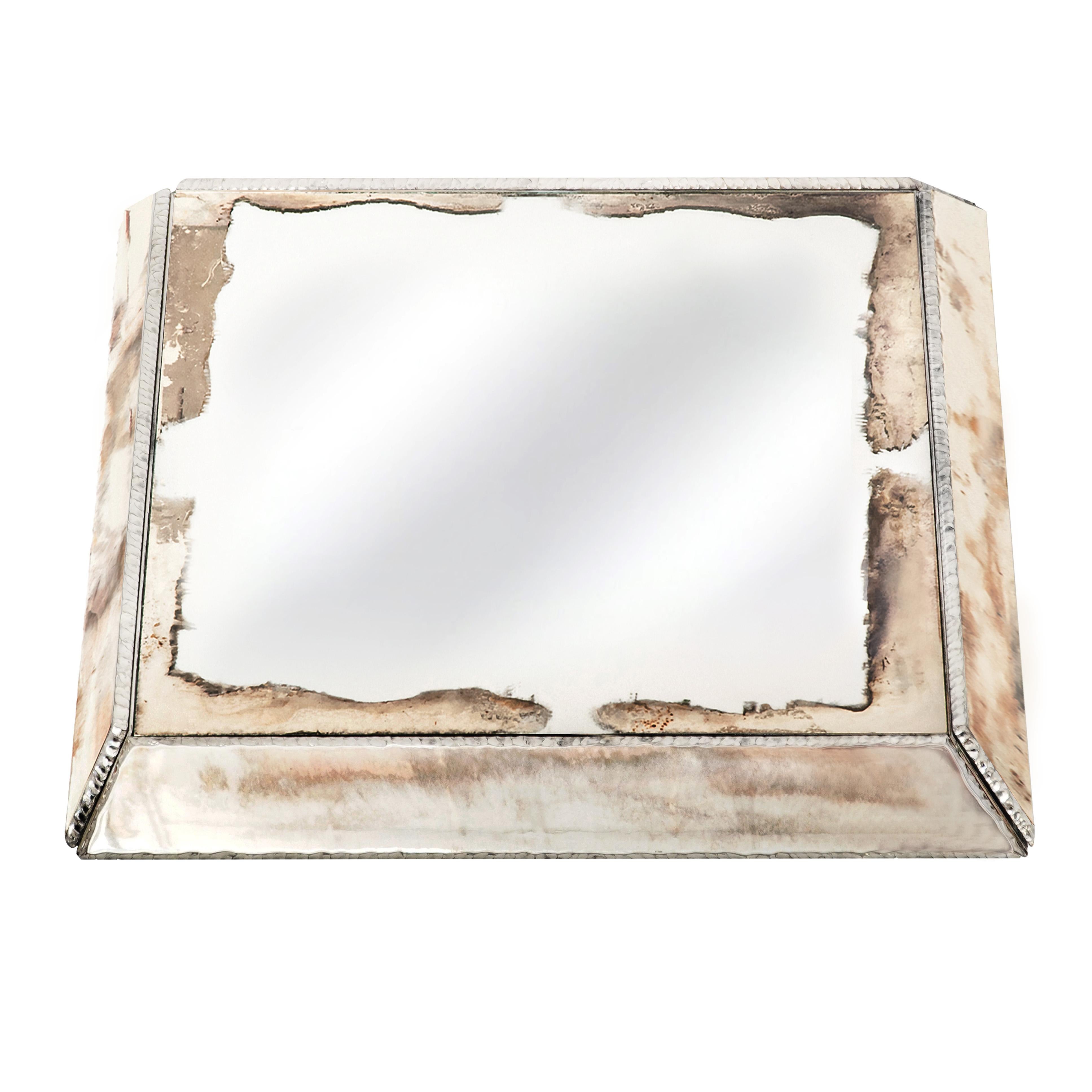 "Diamond" sculpture mirror, contemporary piece, art silvered glass For ...
