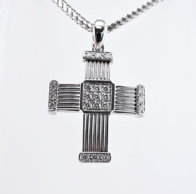 Diamond Cross Necklace Cross Pendant 18K Gold by Di Modolo For Sale at ...