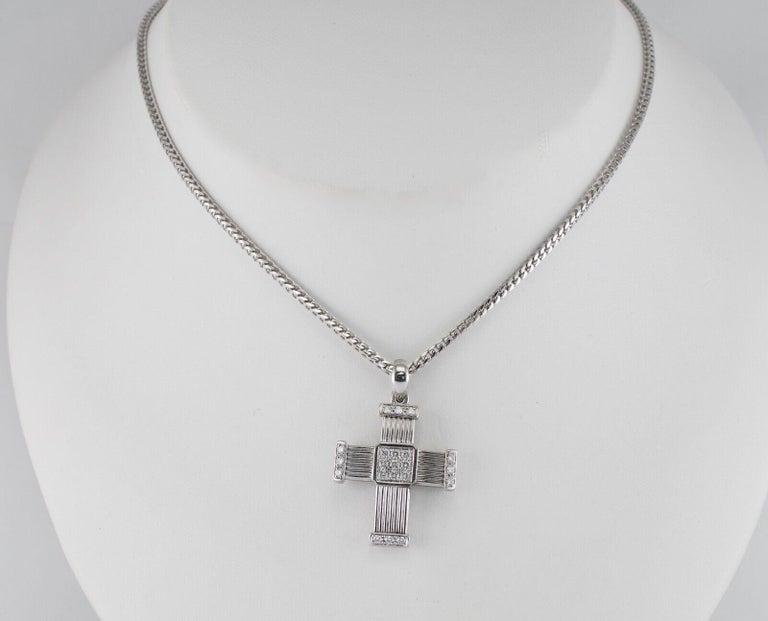 Diamond Cross Necklace Cross Pendant 18K Gold by Di Modolo For Sale at ...