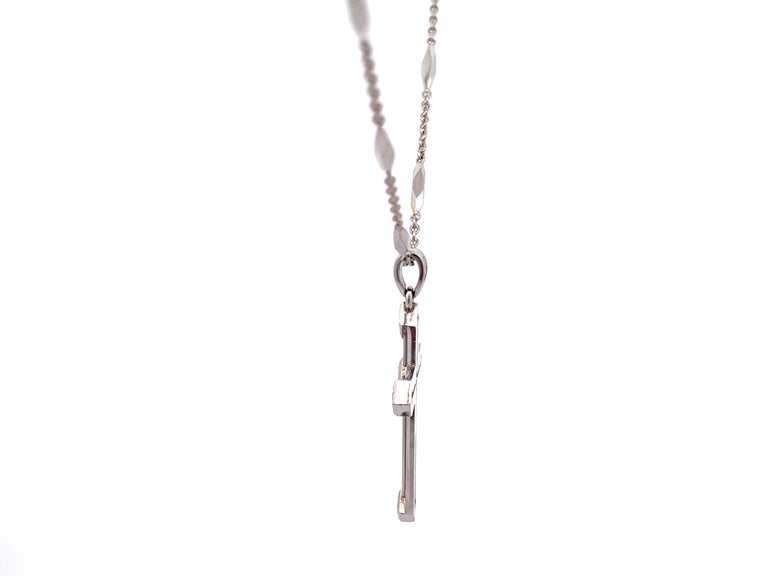 Diamond Cross Pendant and Rolo Link Chain with Diamond Cut Bars For ...