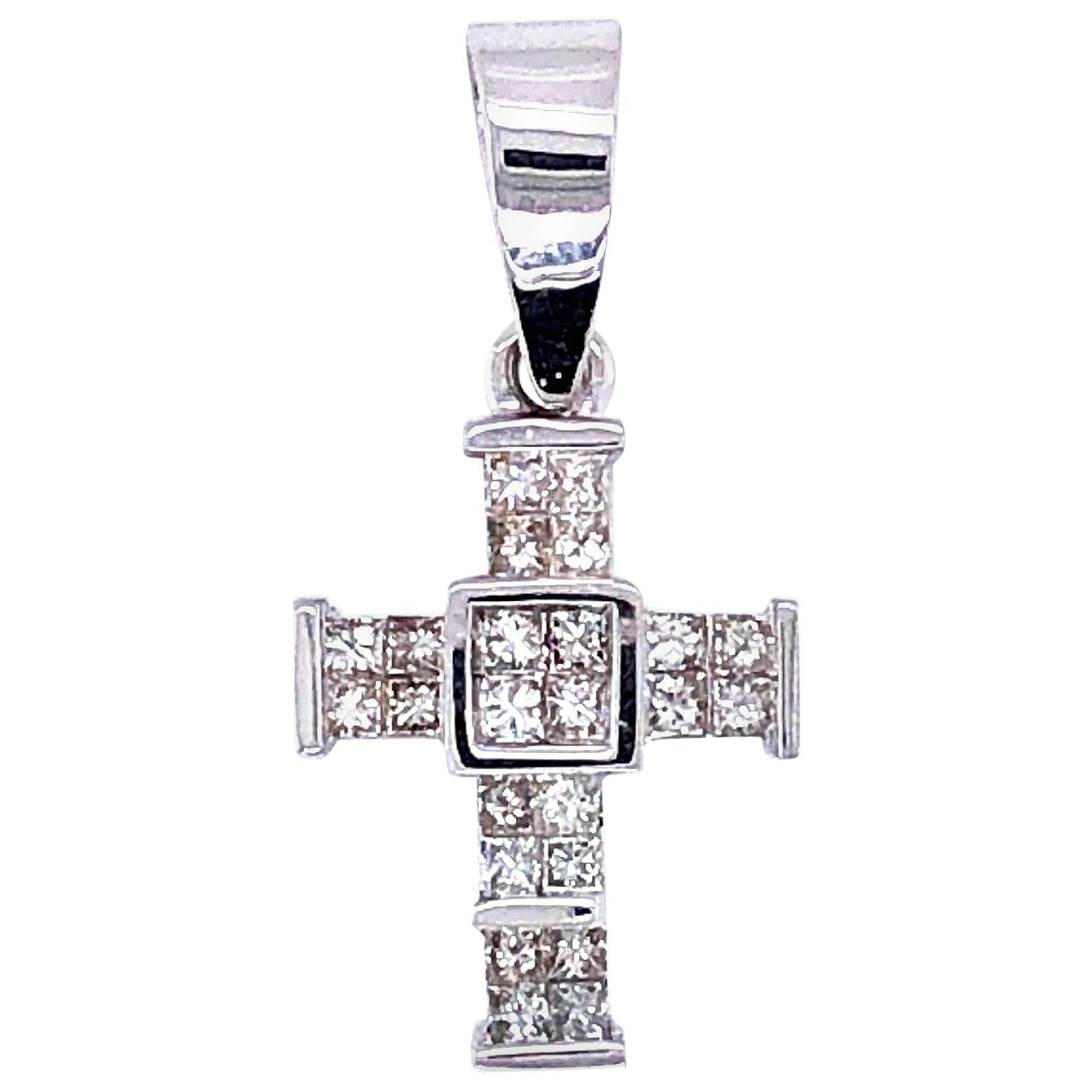 Black Diamond Cross Pendant For Sale at 1stDibs