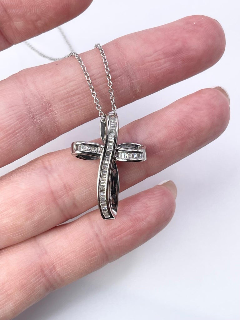 Diamond Cross Pendant Necklace Large Cross Necklace Religious Pendant ...