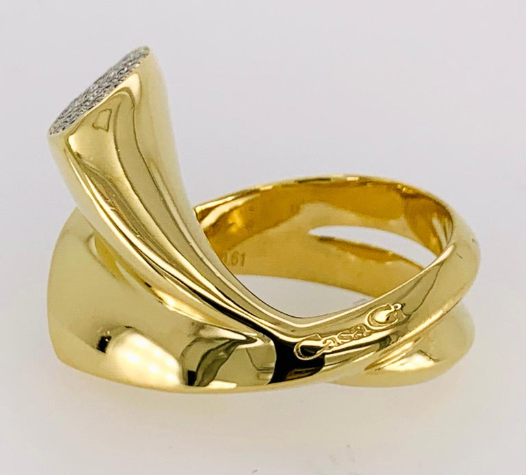 Diamond Crossover Ring in 18 Karat at 1stDibs