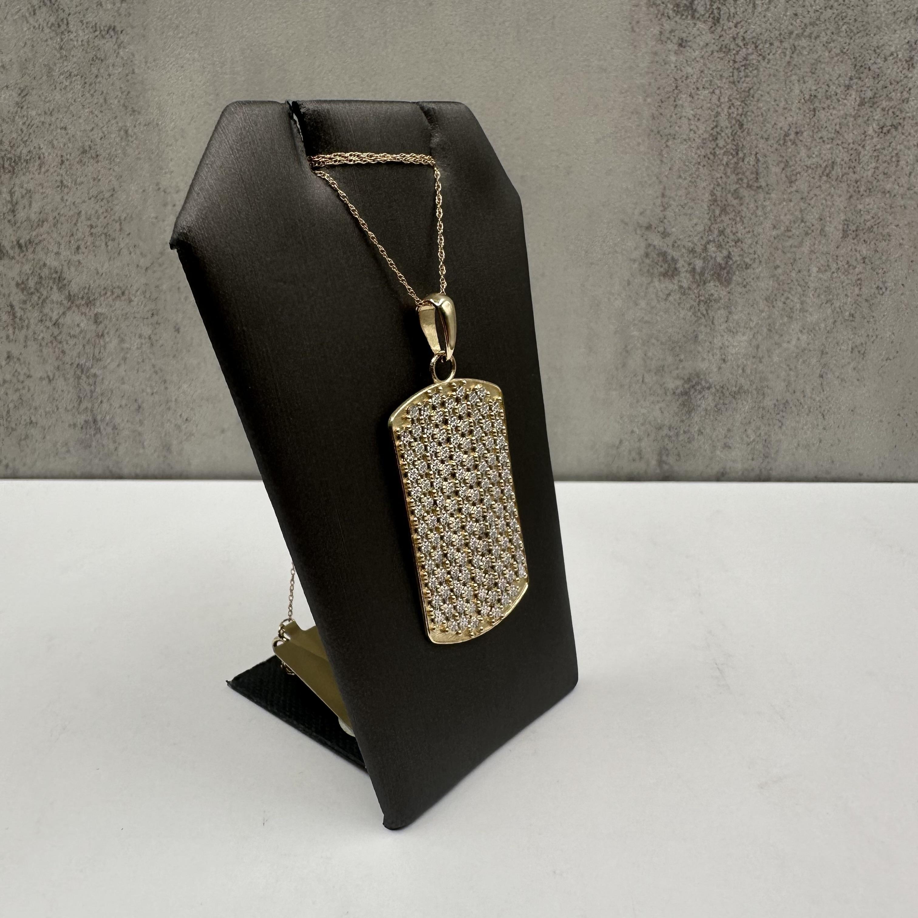 Diamond Cut Dog Tag Necklace in 10kt Two Tone Gold – 18" Length, 7.7g ...