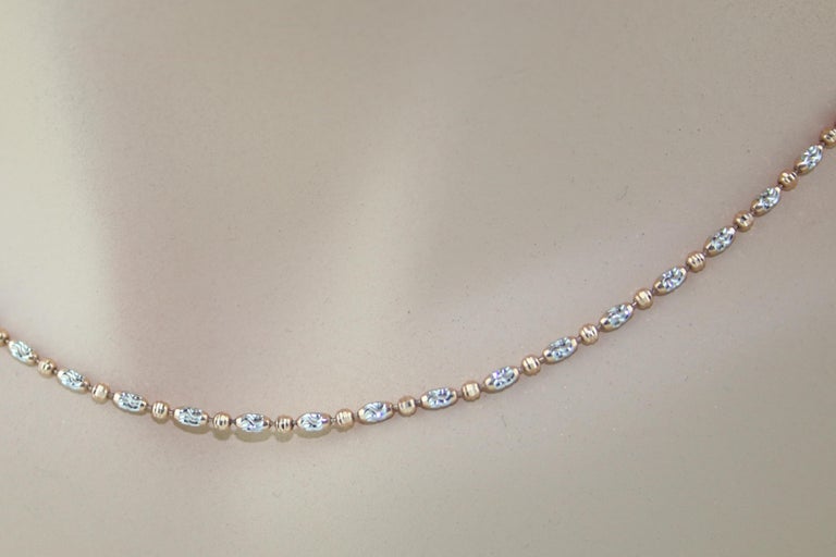 Diamond Cut Two-Tone Gold Chain For Sale at 1stDibs