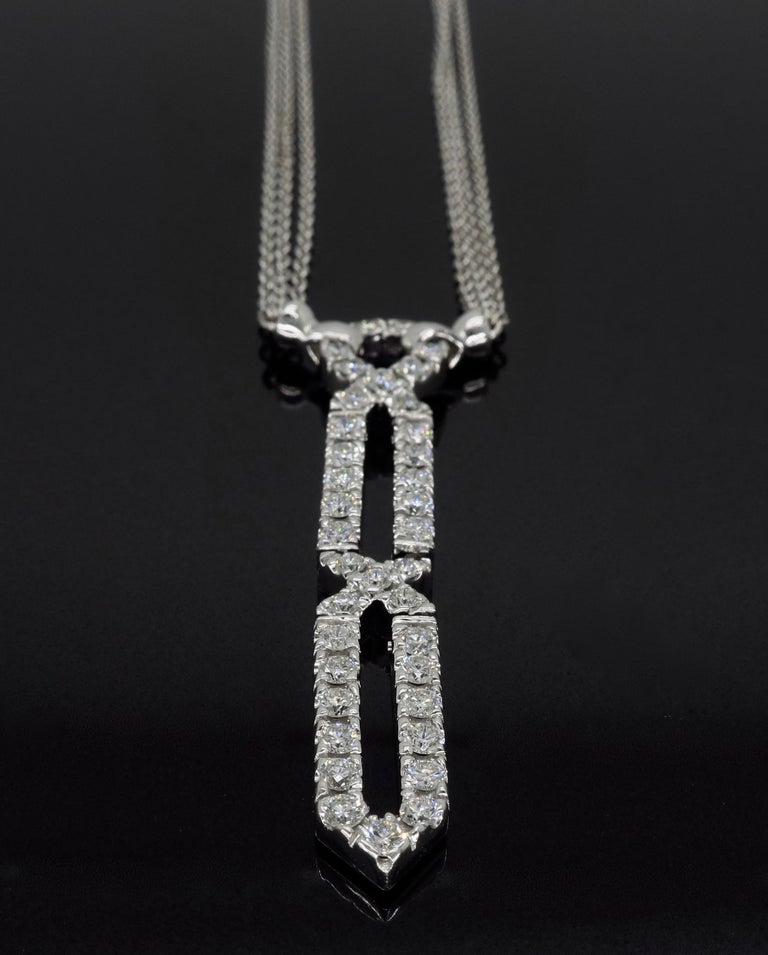 Diamond Dagger Drop Necklace in 18 Karat White Gold at 1stDibs