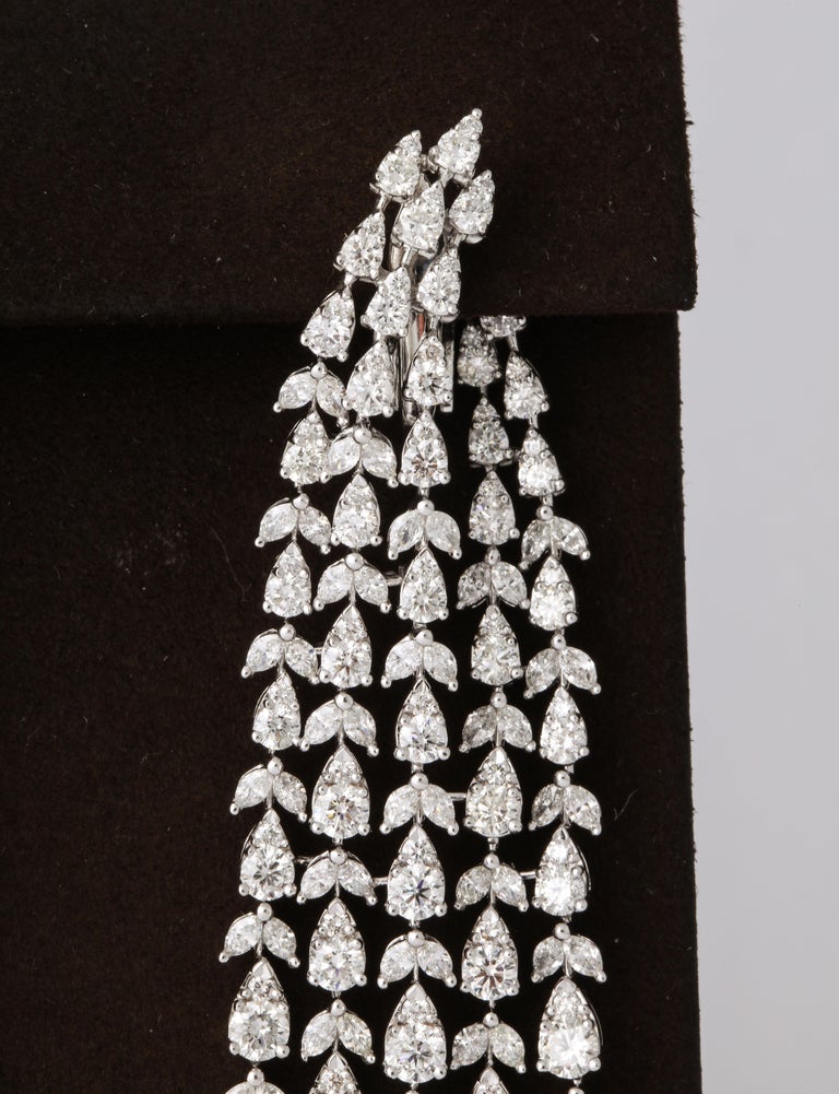 Diamond Dangle Chandelier Front Back Earrings For Sale at 1stDibs