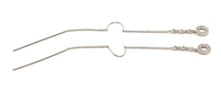 Diamond Dangling Threader Earrings For Sale at 1stDibs