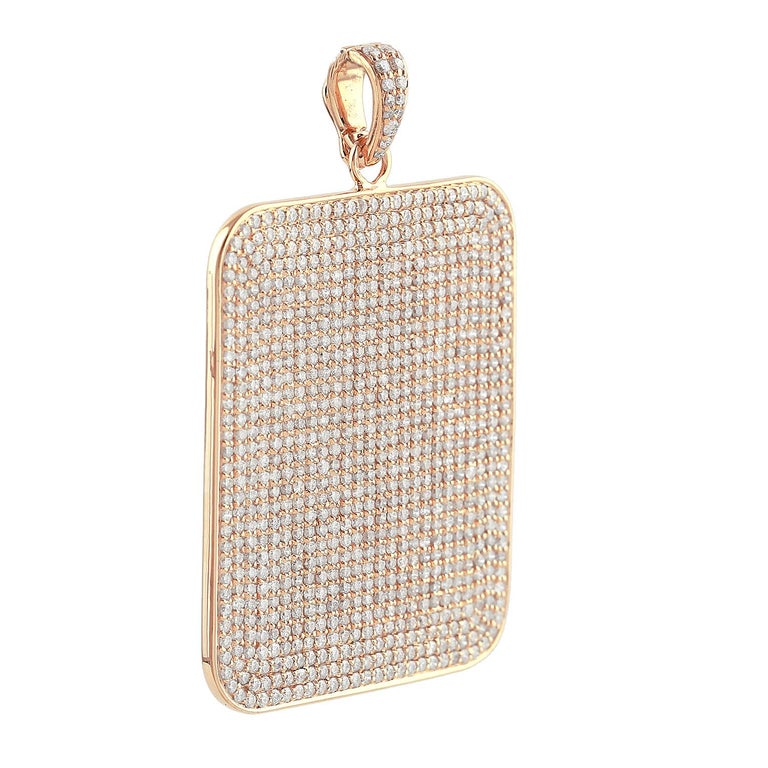 Diamond Dog Tag Pendant in 10 Karat Gold at 1stDibs | 10k gold dog tags ...