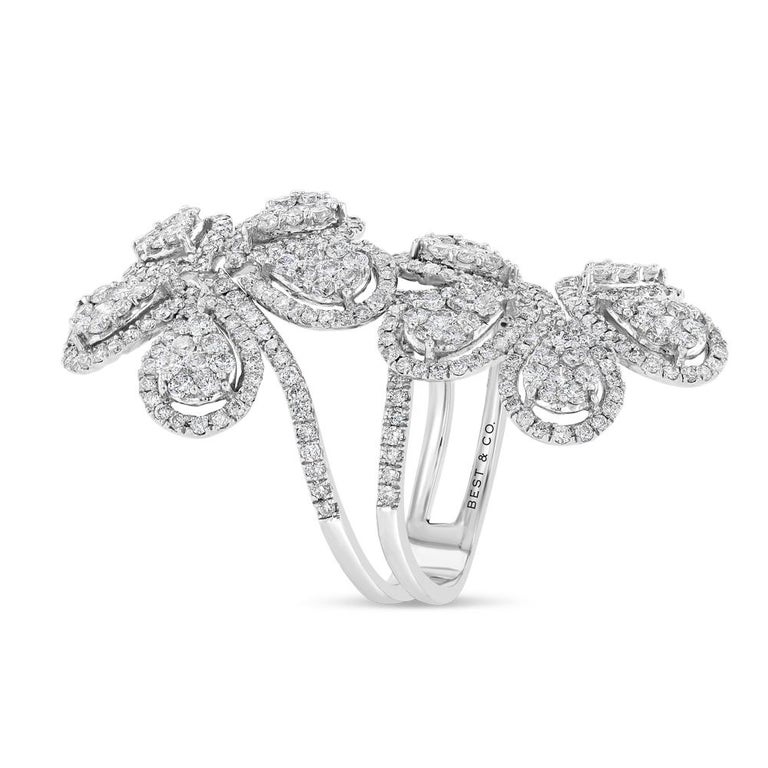 Diamond Double Flower Ring at 1stDibs