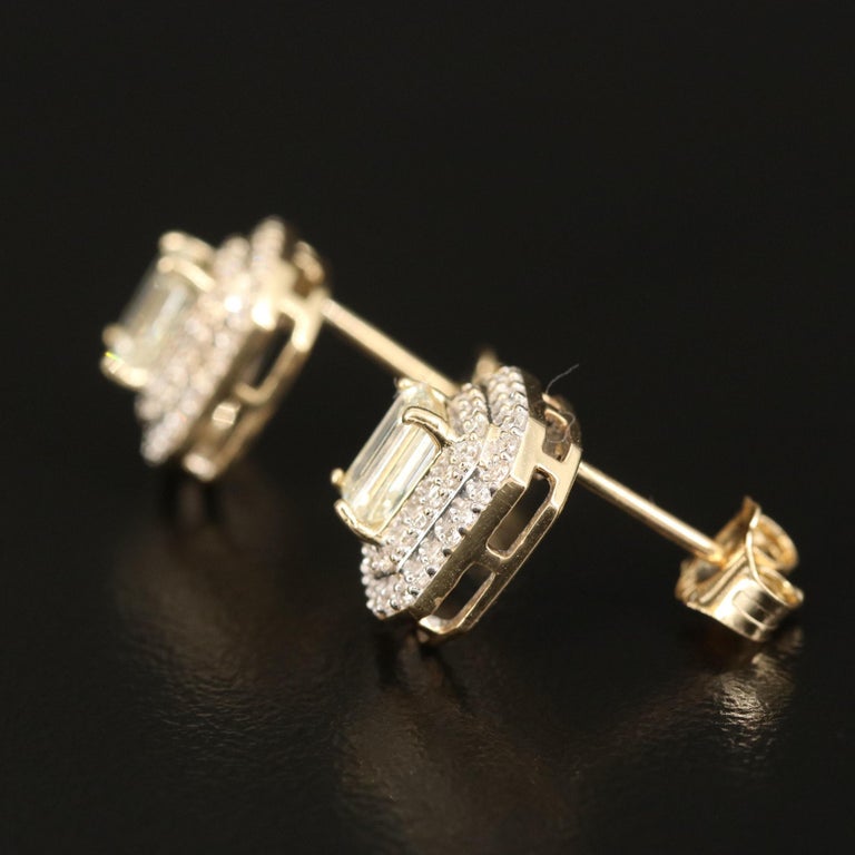 Art Deco Diamond Double Halo Earrings, Cute Stud earrings for her For ...