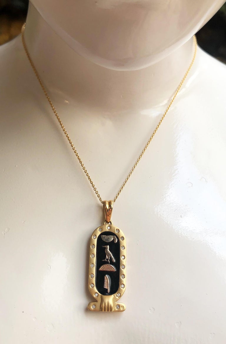 Diamond Double Sided Pendant Set in 18 Karat Gold Settings For Sale at ...