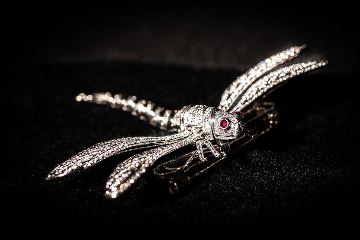 Diamond Dragonfly En Tremblant Brooch at 1stDibs