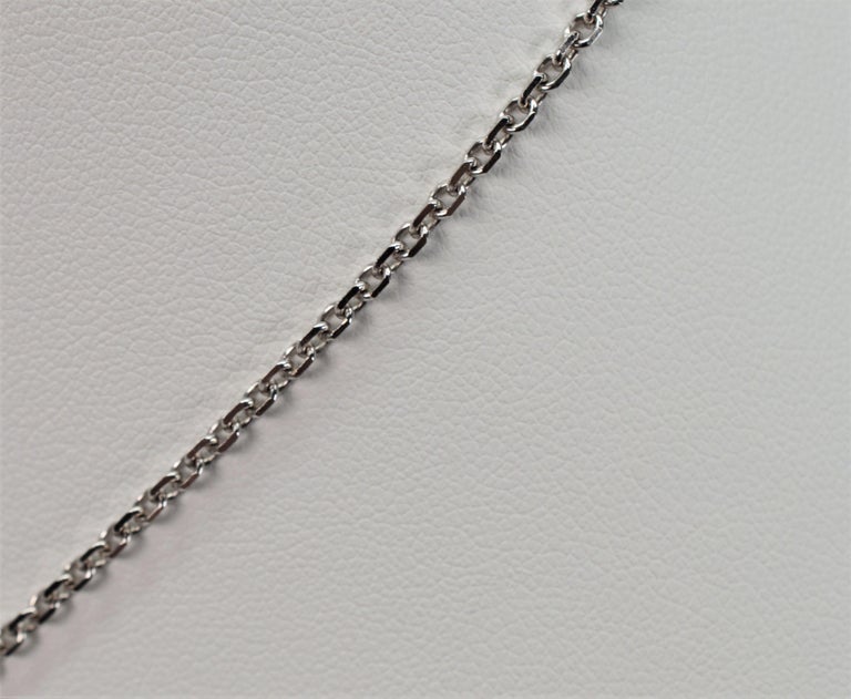 Diamond Emerald Abstract Cluster 14 Karat White Gold Pendant Necklace ...