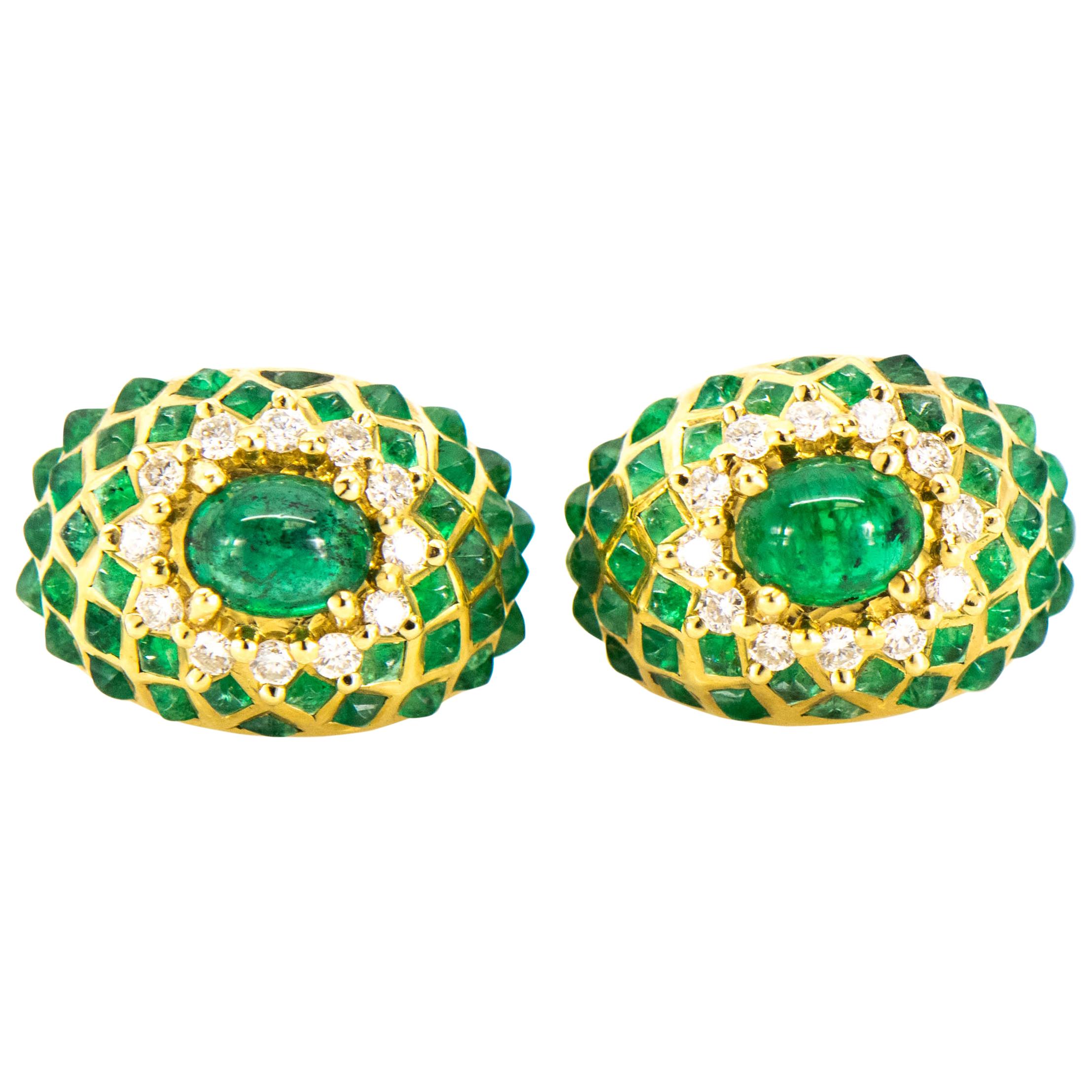 Pearl Yellow Gold Diamond Omega Huggie Ladies Earrings 18 Karat For ...