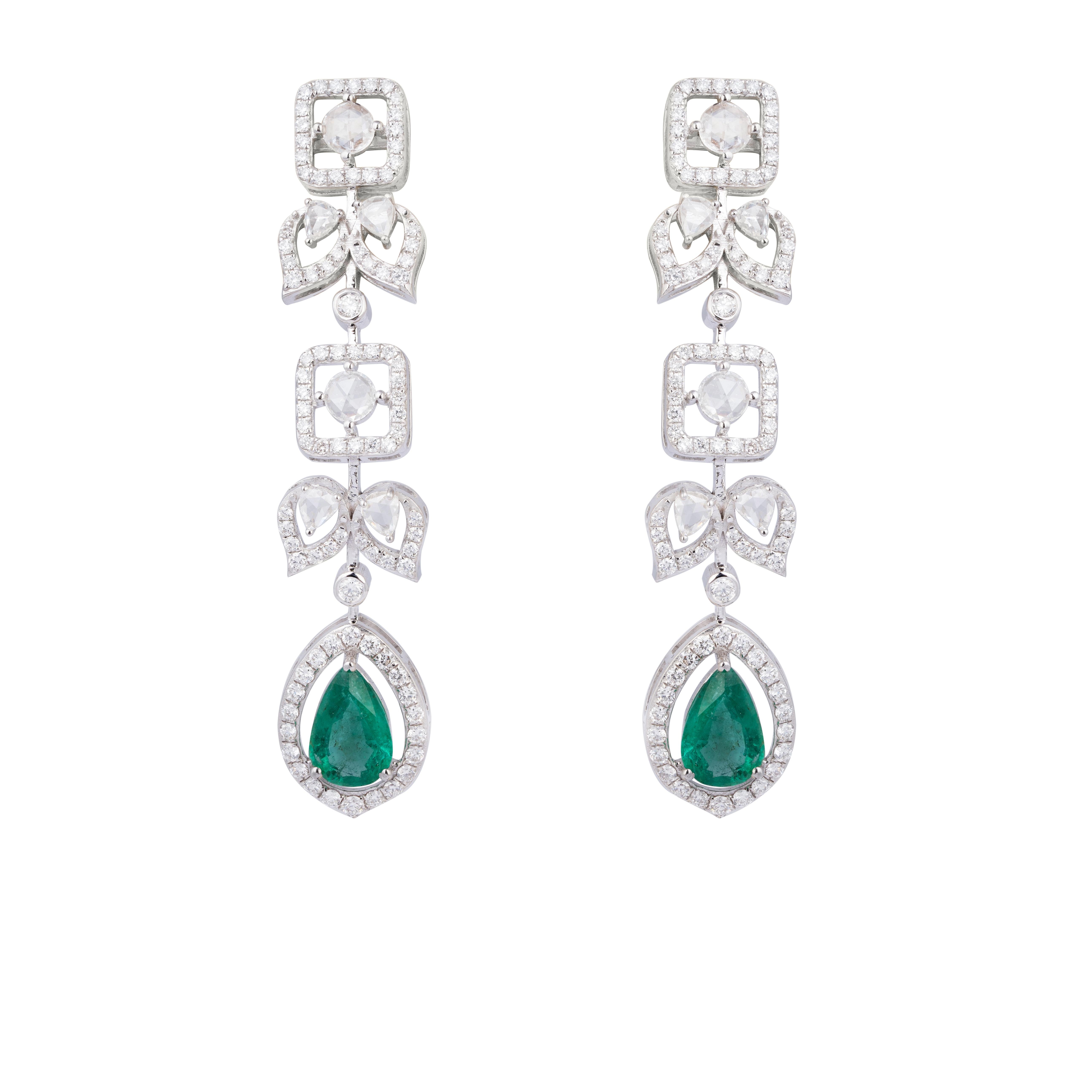 18k gold Diamond Emerald Necklace For Sale at 1stDibs | chopard emerald ...