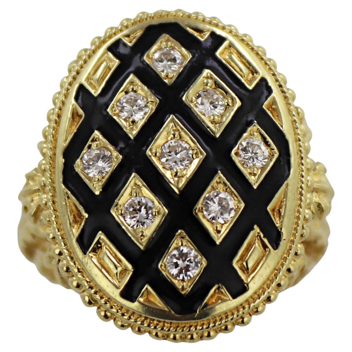 Korloff Red Enamel Diamond Gold Ring at 1stDibs | korloff rings, korloff diamond, korloff ...