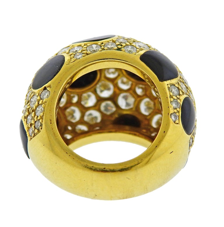 Diamond Enamel Gold Dome Ring For Sale (Free Shipping) at 1stDibs