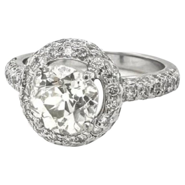 Diamond Engagement Ring, 18k White Gold For Sale at 1stDibs