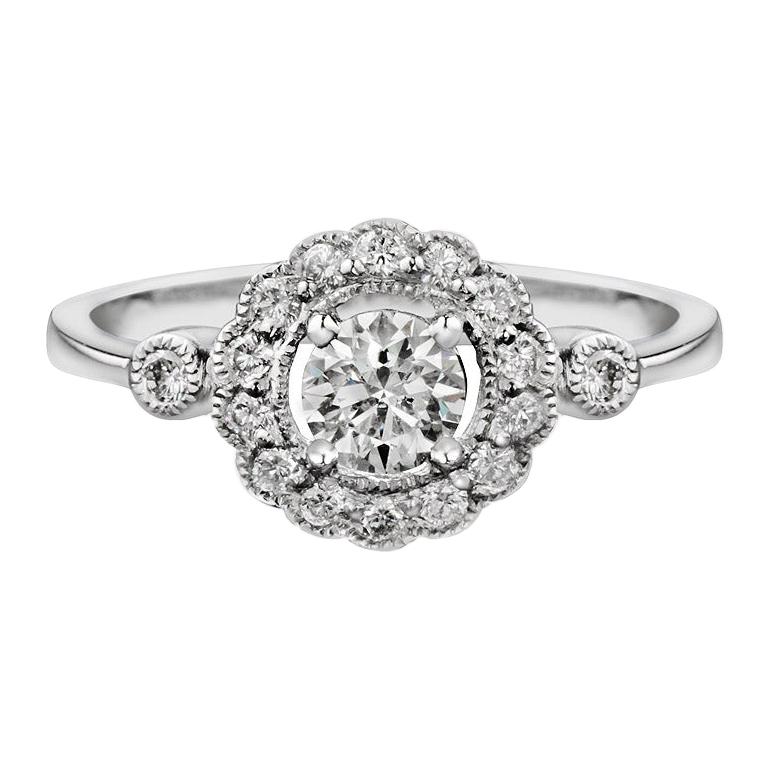 Hexagonal Diamond Engagement Ring at 1stdibs
