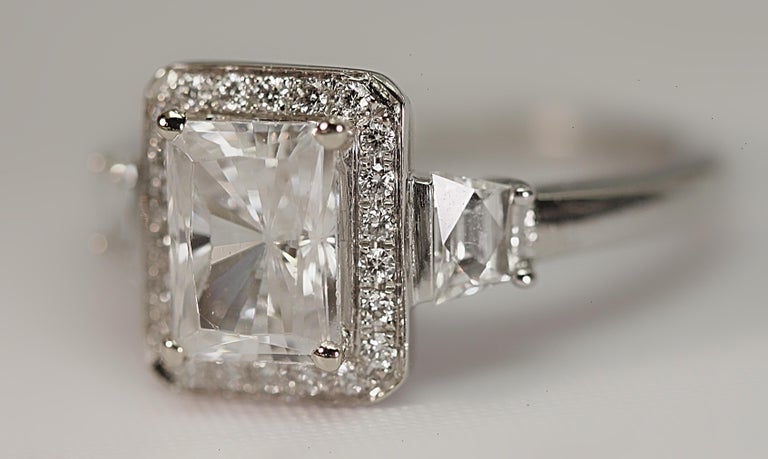 Diamond Engagement Ring Right Hand Ring Cubic Zirconia Center For Sale ...