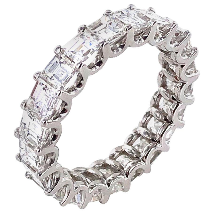 Diamond Eternity Band Square Emerald Cut Diamonds at 1stDibs