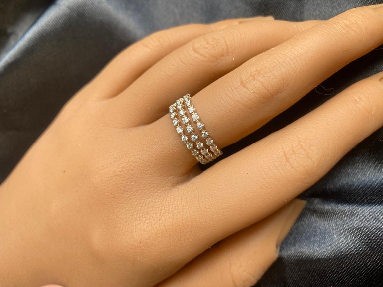Diamond Eternity Band Stack, Natural Diamond Ring Stack, Dainty ...