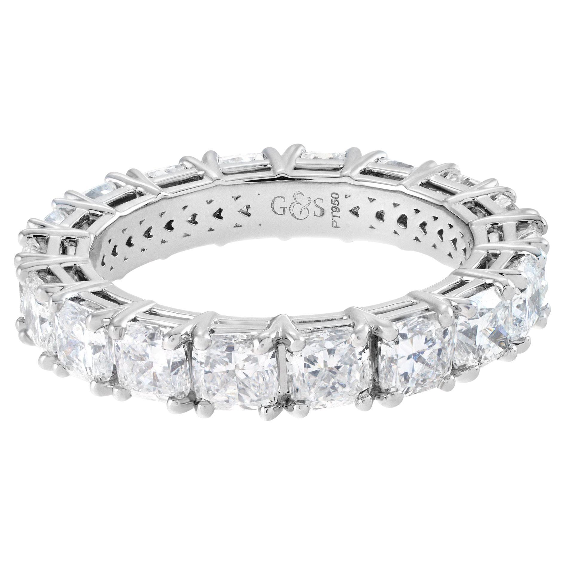 Cushion Cut Diamond Eternity Band Set in Platinum For Sale at 1stDibs ...