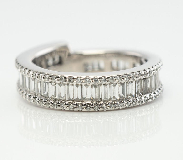 Diamond Eternity Ring 18K White Gold Band 2.80 TDW For Sale at 1stDibs