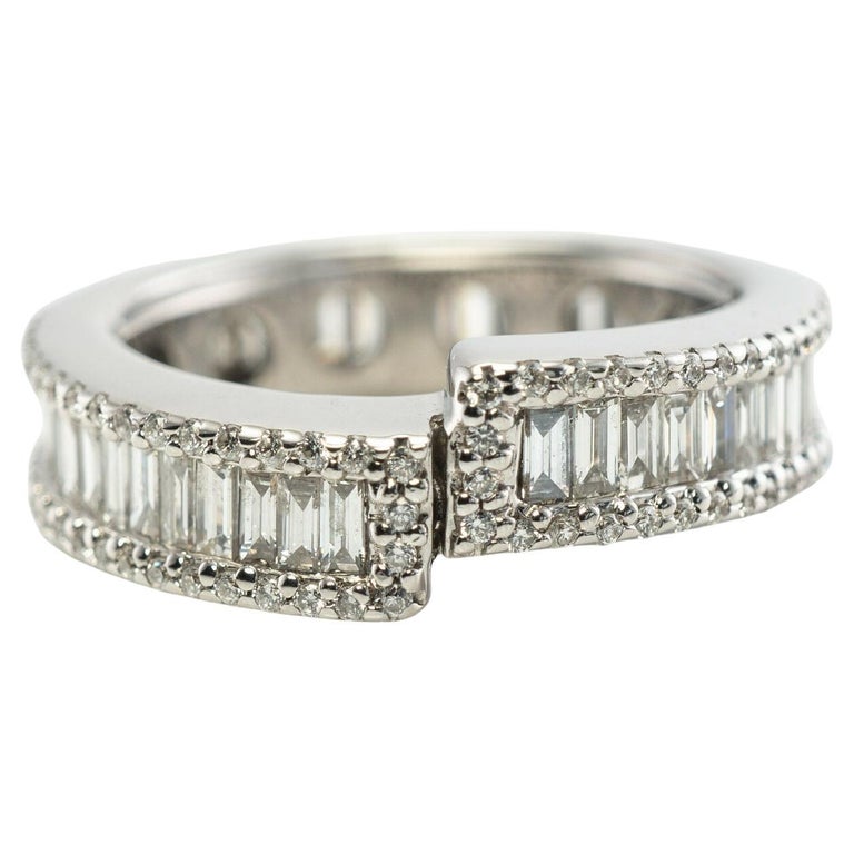 Diamond Eternity Ring 18K White Gold Band 2.80 TDW For Sale at 1stDibs