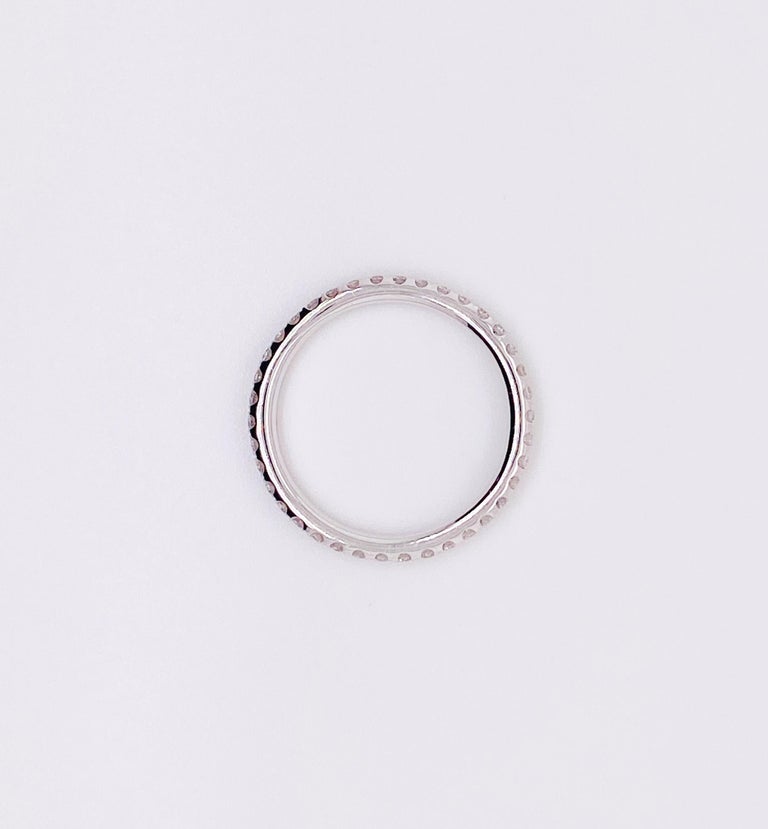 Diamond Eternity Ring Stackable Band 0.55 Carat 14k White Gold, Low ...