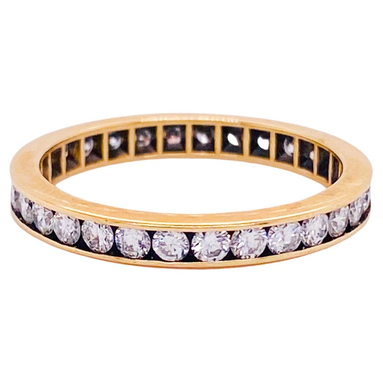 Diamond Eternity Stackable Channel Band, 1 Carat Diamonds, 14k Yellow ...