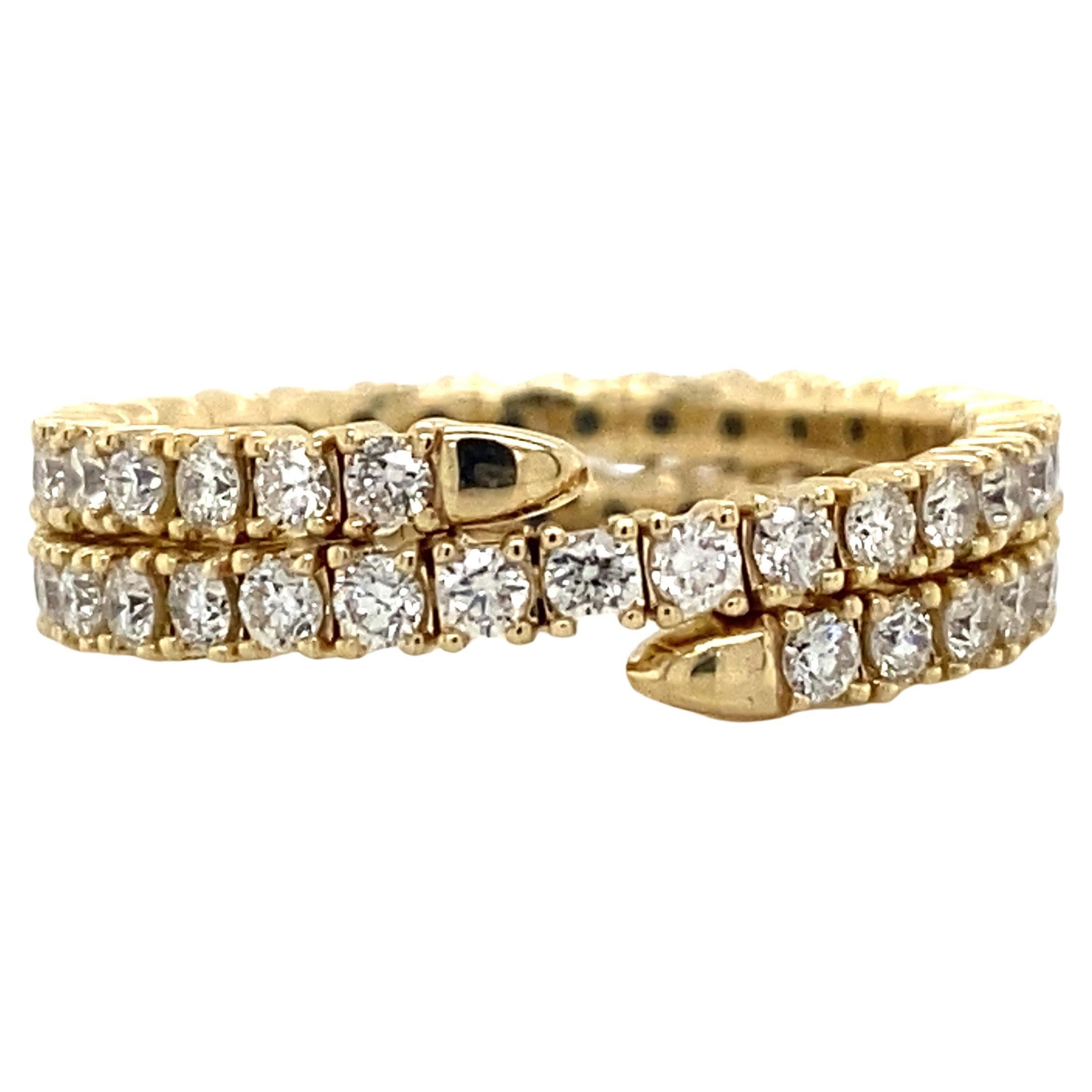 18kt Yellow Gold Flexible Diamond Wrap Ring For Sale at 1stDibs