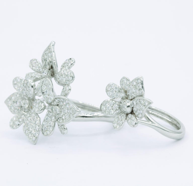 Diamond Floral Two-Finger Ring, 2.58 Carat at 1stDibs | two finger ...