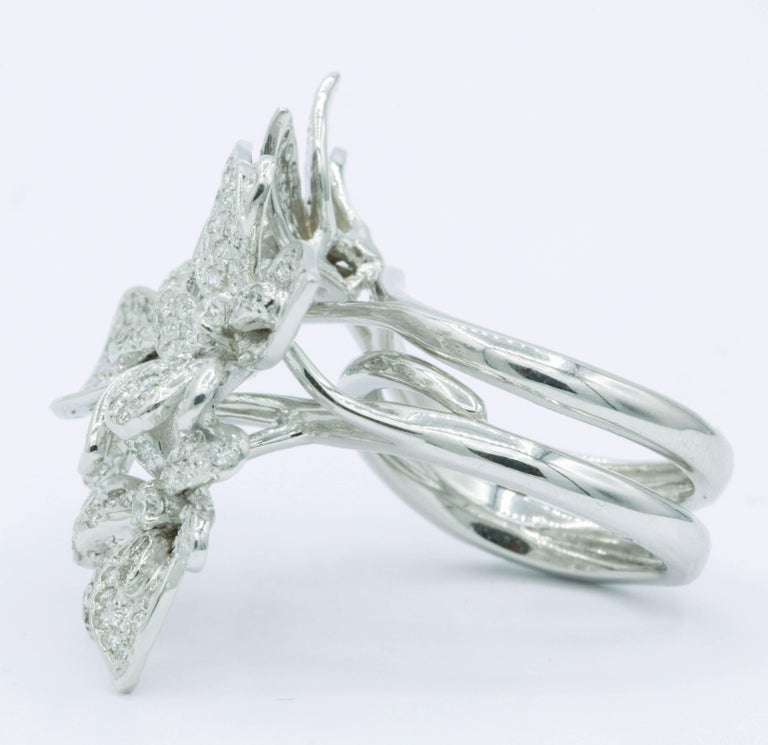 Diamond Floral Two-Finger Ring, 2.58 Carat at 1stDibs | two finger ...