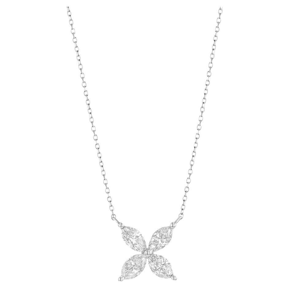 Diamond Flower Pendant For Sale at 1stDibs | marquise flower necklace